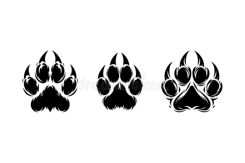Werewolf Paw Print Silhouette Vector Art Icons Stock Vector ...