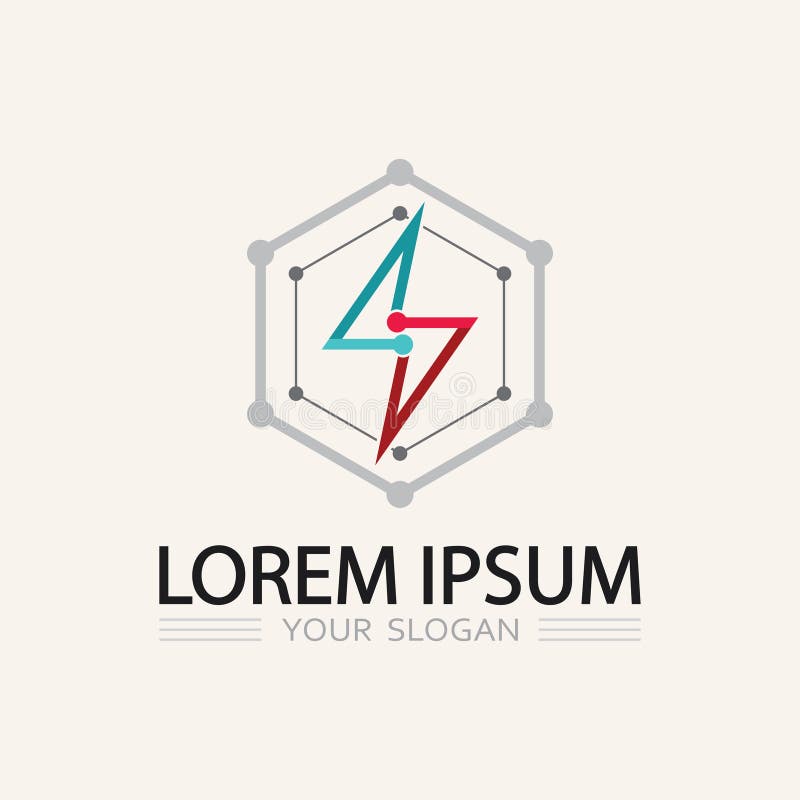 Bold Electric Energy Logo with Lightning Strike Vector Illustration and Thunder Symbol Concept ...