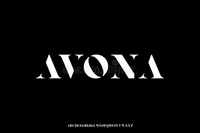 Bold Elegant Stencil Type Alphabet Display Font Vector Illustration ...