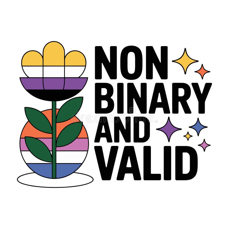 Non Binary and Valid Pride T Shirt Design Isolated on White Background ...