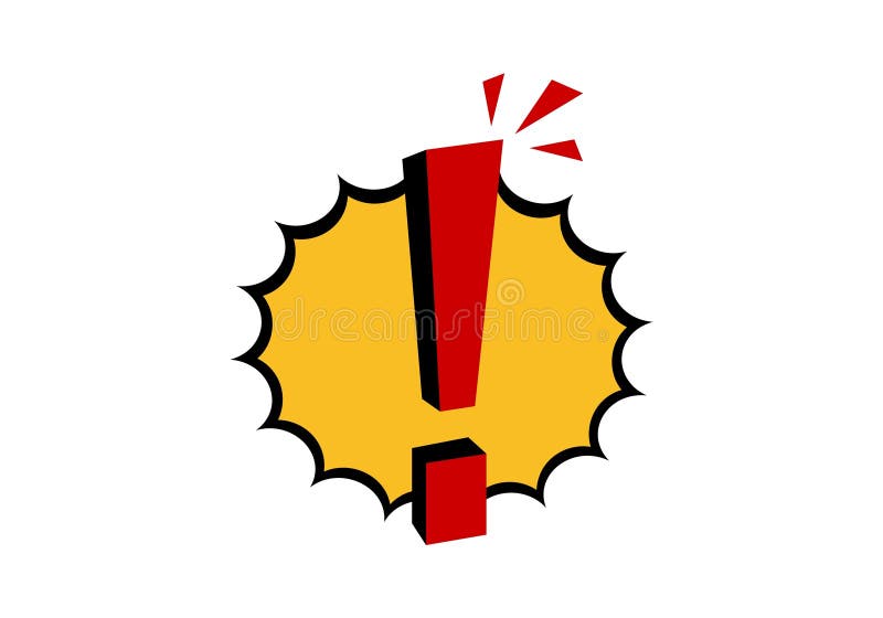 Bold Exclamation Mark with Yellow Burst Stock Vector - Illustration of ...
