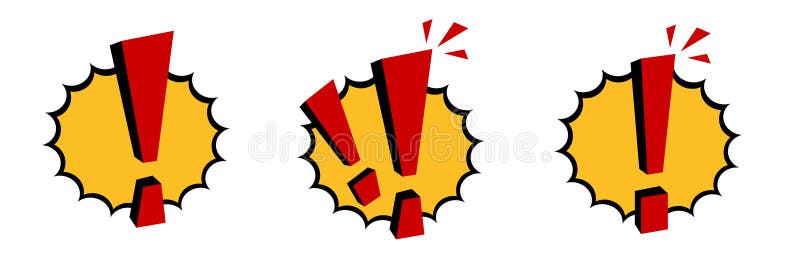 Bold Exclamation Marks with Comic Style Bursts Stock Illustration ...