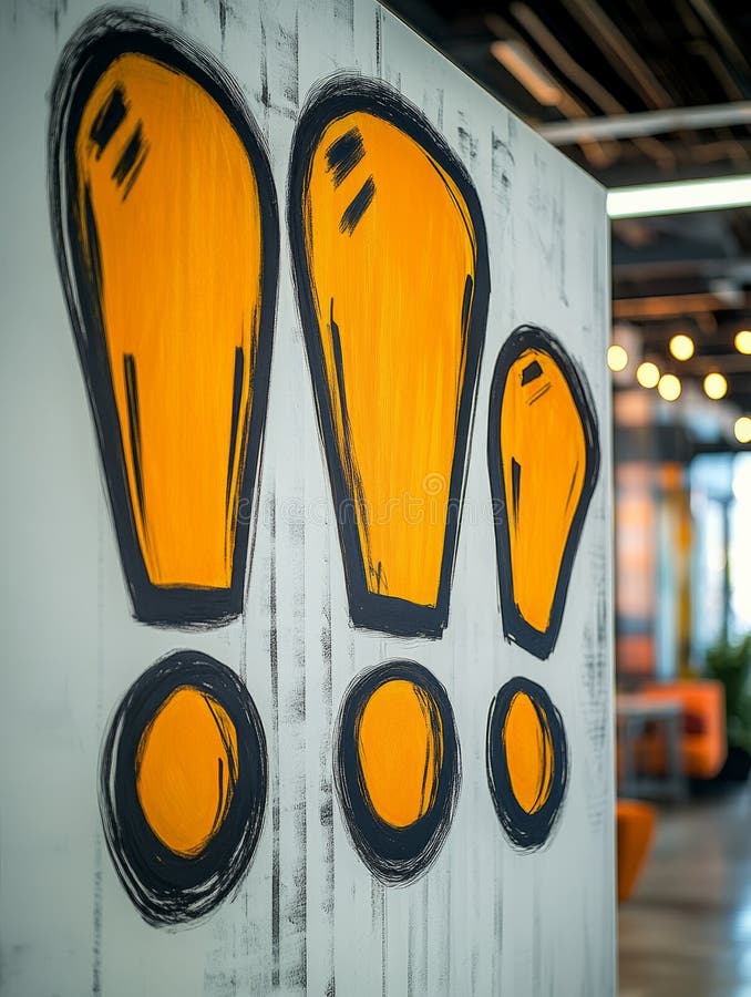 Bold Exclamation Marks on a Decorative Wall. Stock Photo - Image of ...