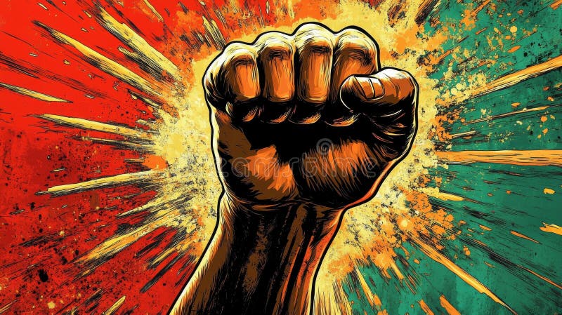 Bold Expression of Power and Unity with Raised Clenched Fist Artwork ...