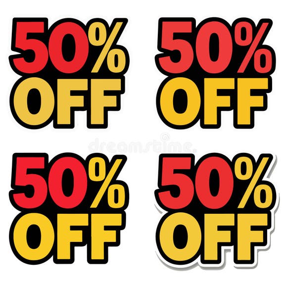 Bold and Eye-Catching 50 OFF Sticker Vector Stock Vector - Illustration ...