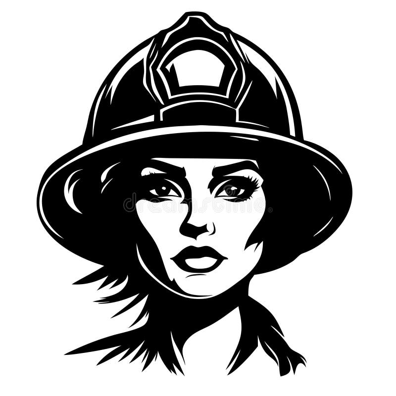 Bold Female Firefighter Illustration for Tattoo Design and Graphic Art ...