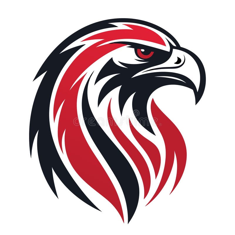 Bold Fierce Eagle Head Design with Dynamic Red and Black Flames for ...