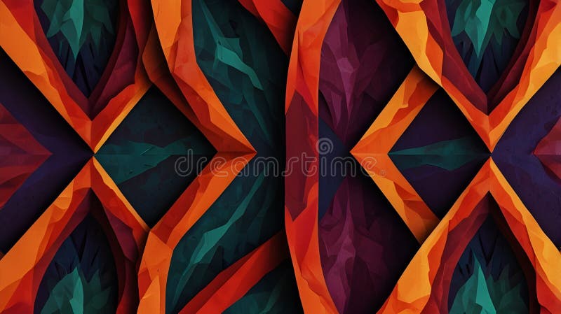 A Bold and Fiery Pattern with Sharp, Contrasting Colors and Glowing ...