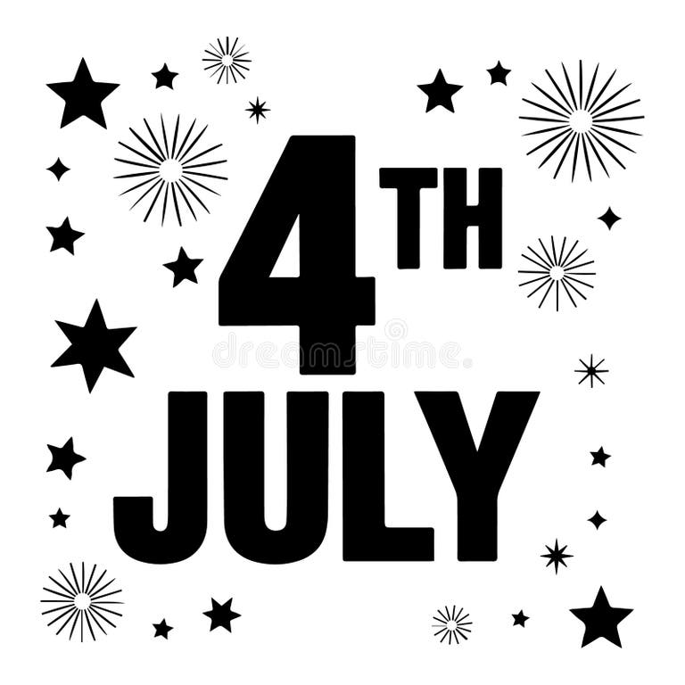 Bold Firework Typography Design for 4th of July Celebration Stock ...