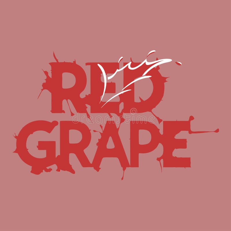 A Bold, Flat and Stylized Design the Word Red Grape Stock Vector ...