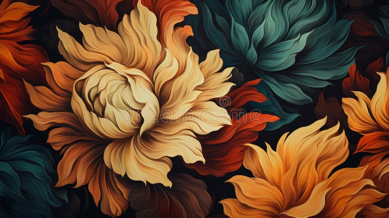 Bold Floral Pattern Background with Vibrant Colors and Intricate Design ...