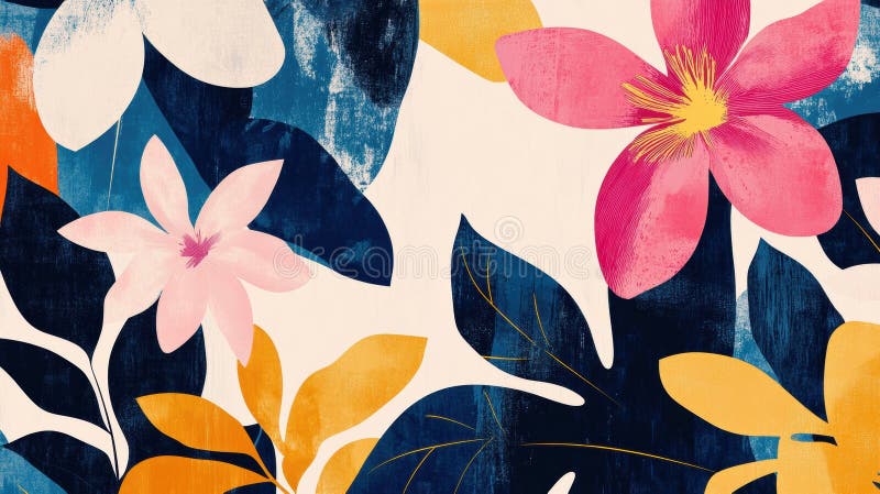 Bold Floral Patterns Create Vibrant Textures in a Retro Risograph ...