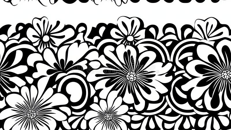 Bold Floral Seamless Pattern Featuring Intricate Designs and Striking ...