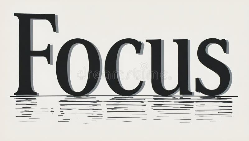 Bold Focus Word with Thin Underline Evoking Concentration Stock ...