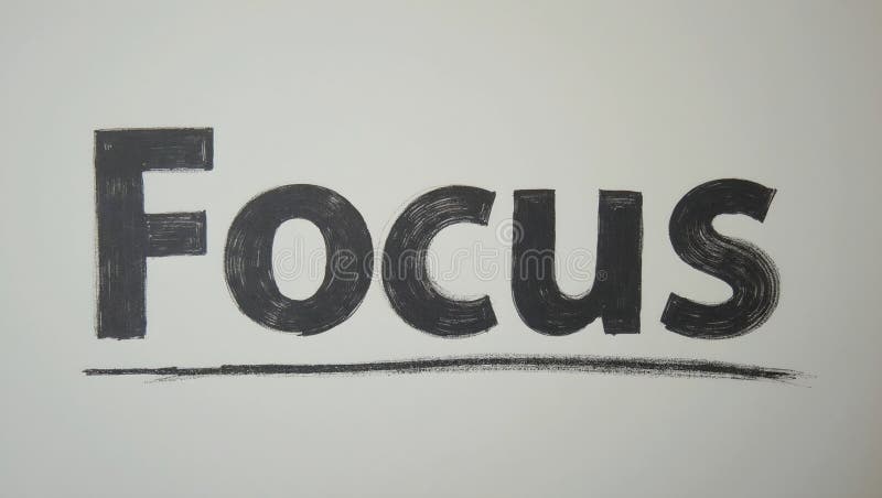 Bold Focus Word with Thin Underline Evoking Concentration Stock ...