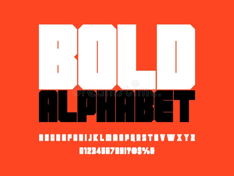 Bold font stock vector. Illustration of alphabet, number - 232889627
