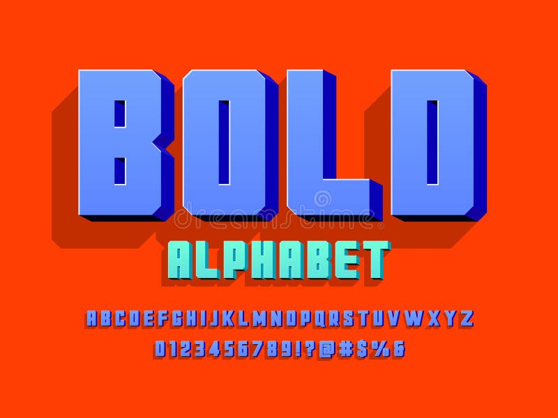 3d bold font stock vector. Illustration of bold, title - 145848548