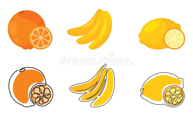 Bold Fruits Comparison. Vector Stock Vector - Illustration of harvest ...