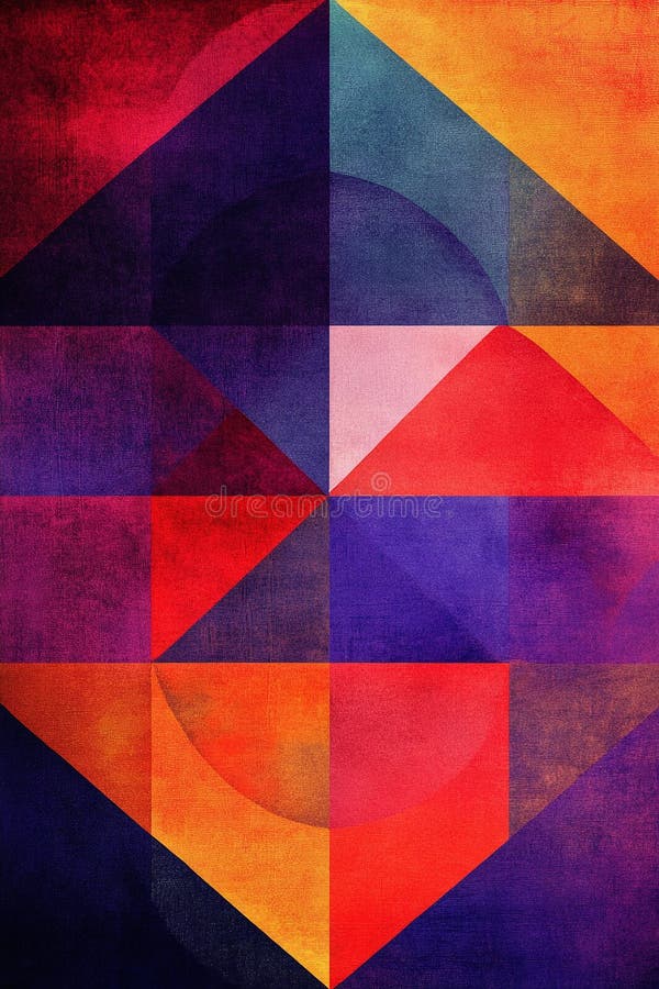 A Bold Geometric Design with Overlapping Polygons in Vibrant Hues ...