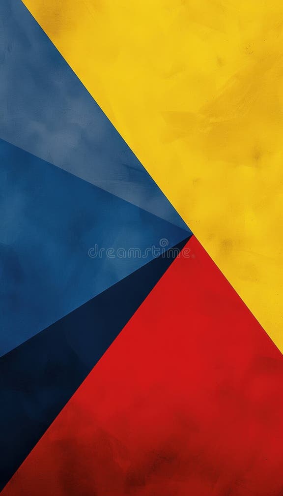 Bold Geometric Design with Sharp Triangles in Primary Colors Stock ...