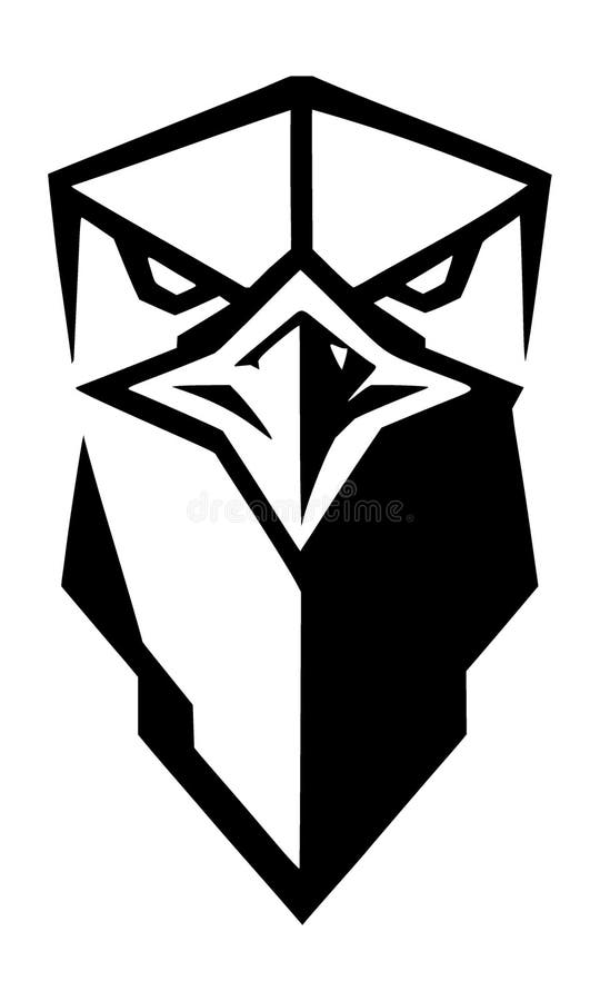 Bold Geometric Eagle Bird Head, Front View, Vector Logo Design ...