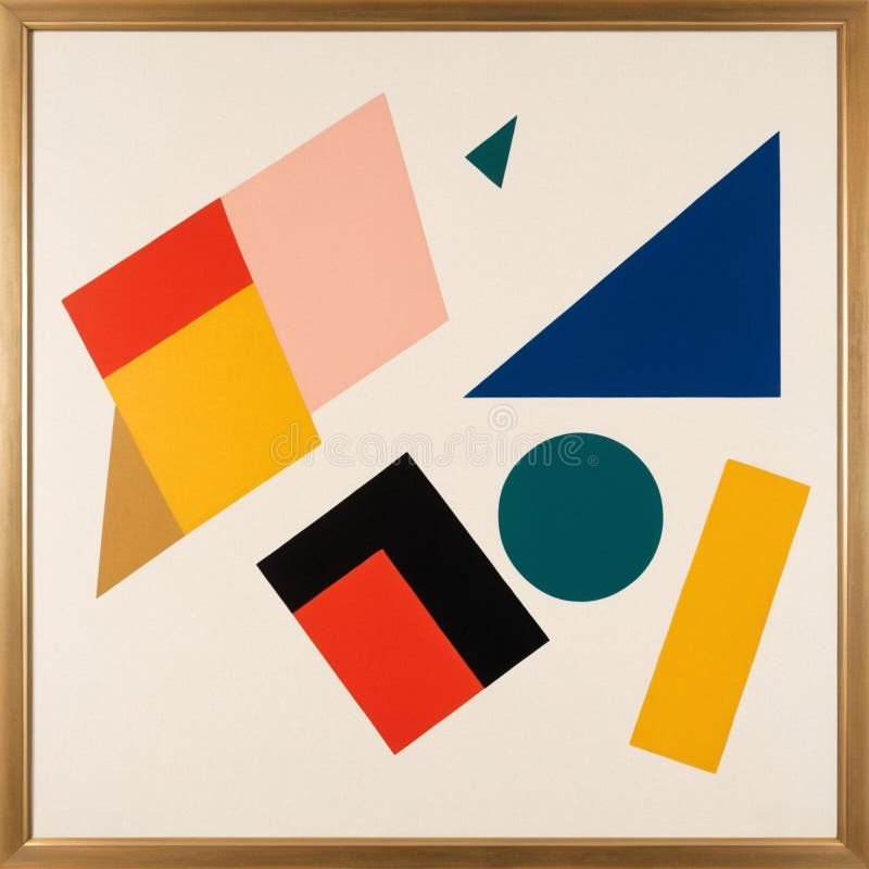 Dynamic Abstract Composition Featuring Geometric Shapes in Vibrant ...