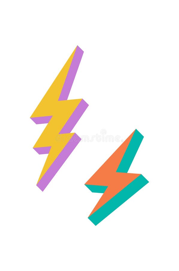 Bold Geometric Lightning Icon Stock Illustration - Illustration of ...