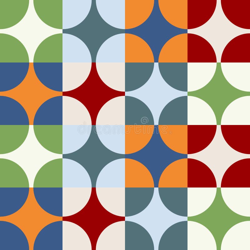 Bold Geometric Pattern Featuring Intersecting Circles in a Colorful ...