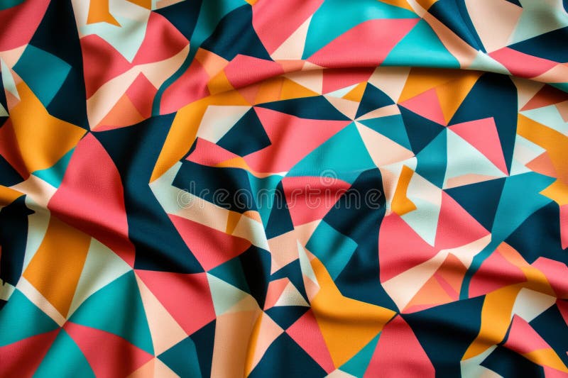 A Bold, Geometric Pattern with Interlocking Triangles in Shades of ...