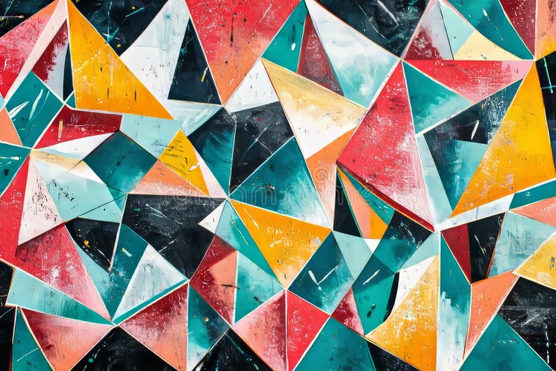 A Bold, Geometric Pattern with Interlocking Triangles in Shades of ...