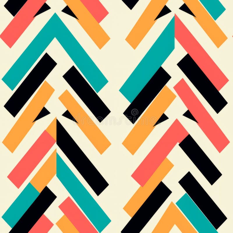 Bold Geometric Pattern Mid-century Inspired Design for Surface Printing ...