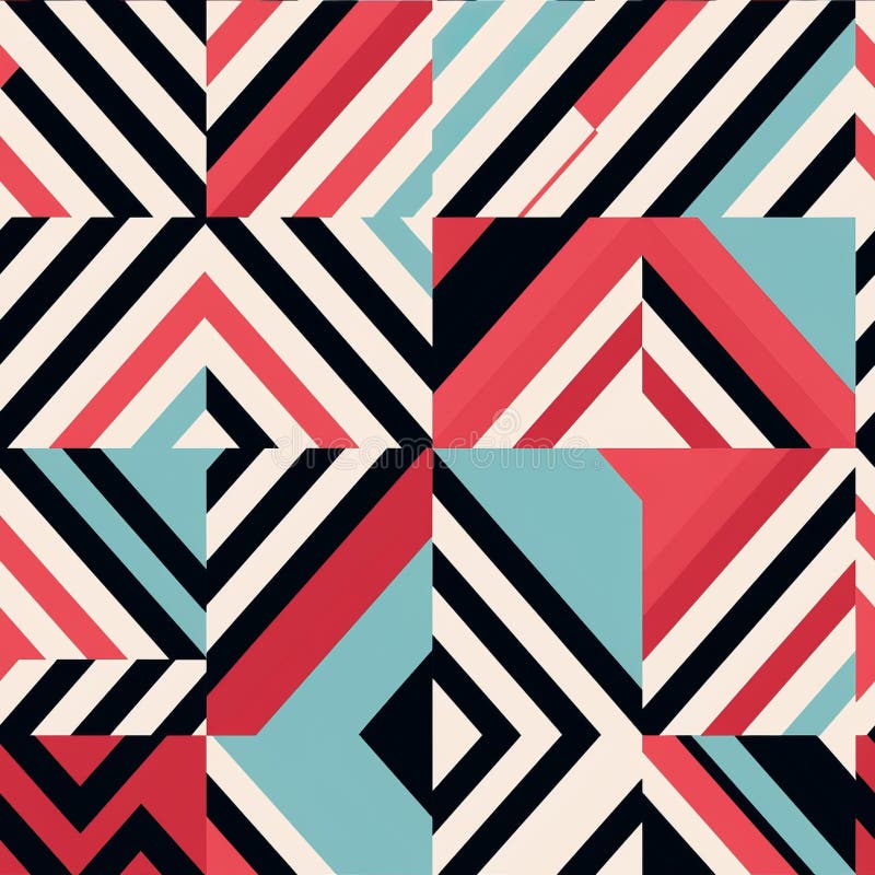 Bold Geometric Pattern in Red, Blue, and Black Stock Image - Image of ...