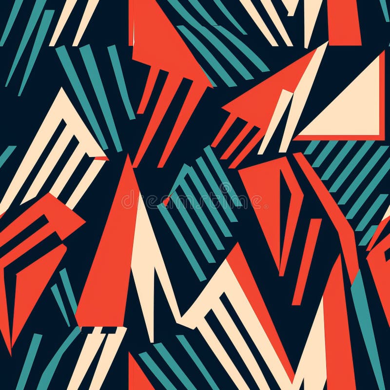 Bold Geometric Pattern Red, Blue, and Purple Seamless Design Stock ...