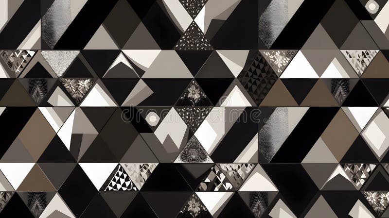 Bold Geometric Pattern of Triangles and Diamonds in Shade One ...