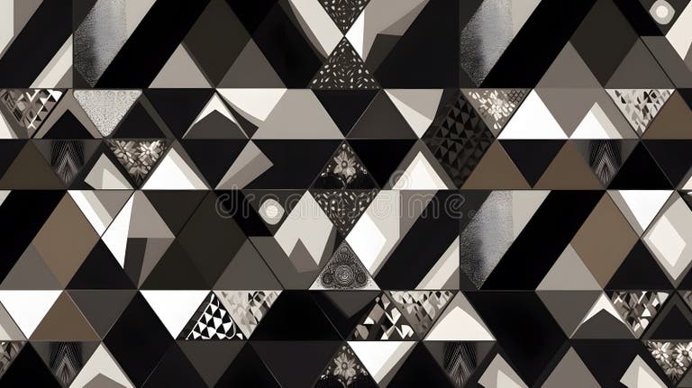 Bold Geometric Pattern of Triangles and Diamonds in Shade One ...