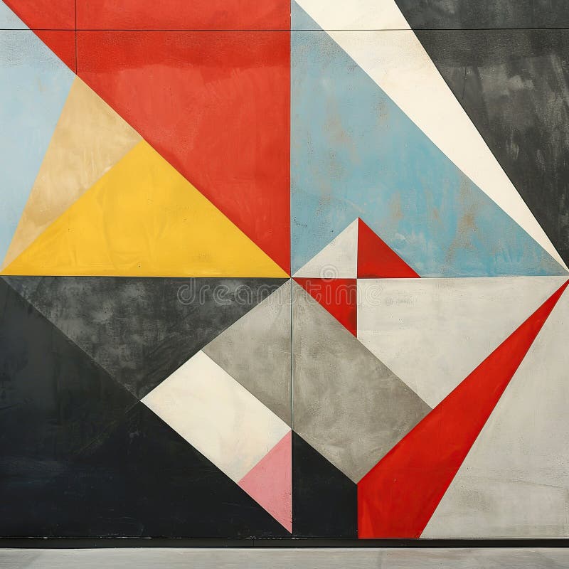 A Bold Geometric Pattern Wall Texture with Bright Primary Colors, Set ...