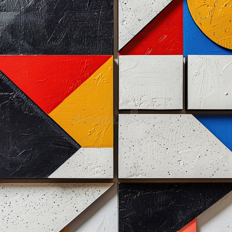 A Bold Geometric Pattern Wall Texture with Bright Primary Colors, Set ...