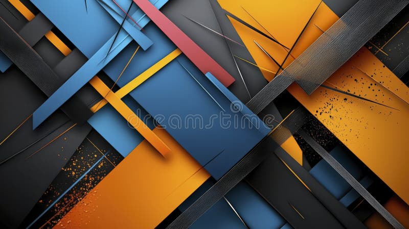 Bold Geometric Patterns in Bright Contrasting Colors Abstract Art ...