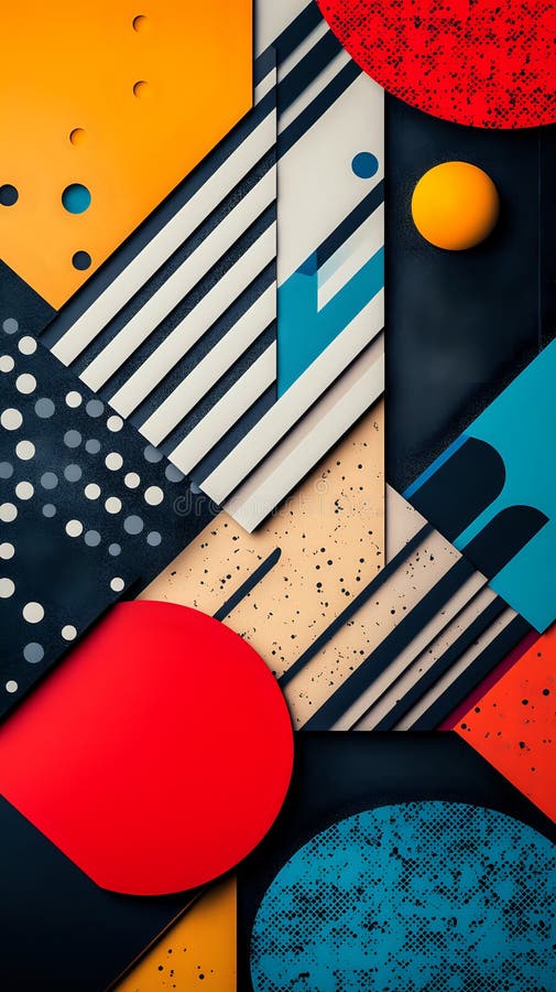 Bold Geometric Patterns Creating a Vibrant Abstract Design Stock ...