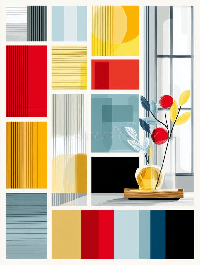 Vibrant Abstract Composition with Geometric Shapes and Colorful ...