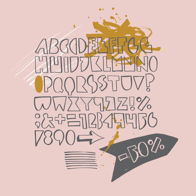 Bold Playful Geometric Font with Graphic Elements. Stock Vector ... Bold Playful Geometric Font with Graphic Elements. Stock Vector ...