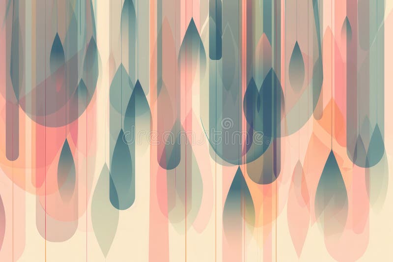 Bold Geometric Rainy Day Border with Sharp Raindrop Shapes and Soft ...