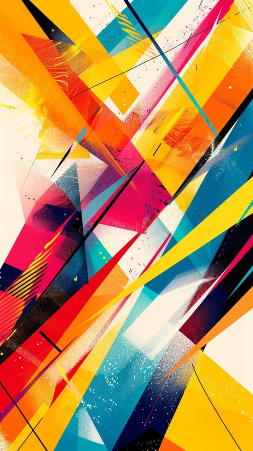 Bold Geometric Shapes Intersecting in Vivid Colors Stock Illustration ...