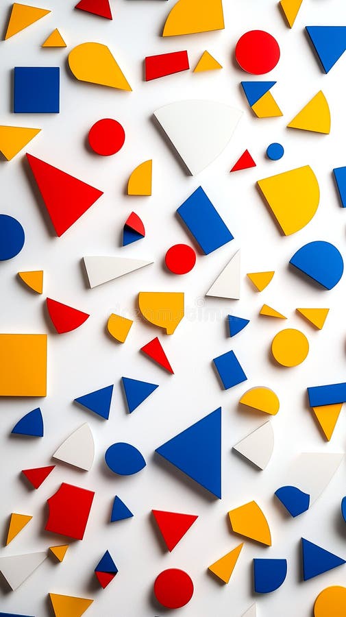 Bold Geometric Shapes in Primary Colors Create a Vibrant and Engaging ...