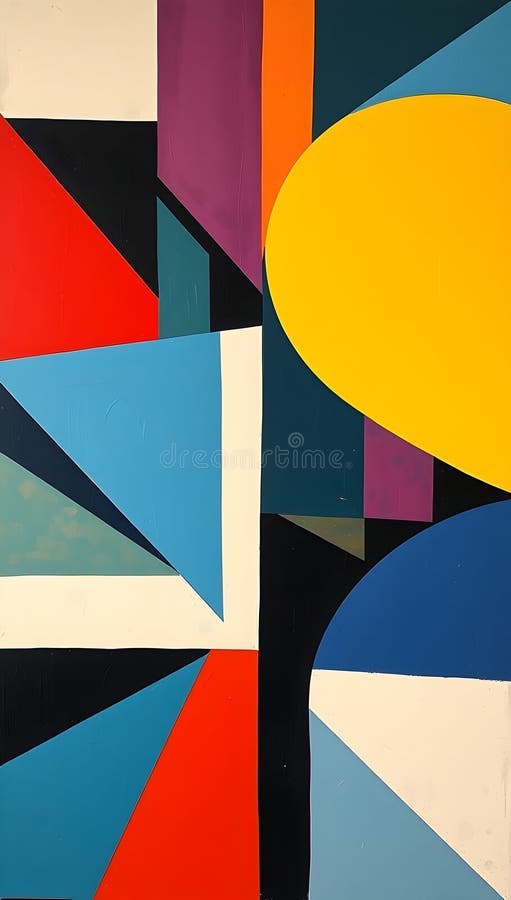 Bold Geometric Shapes with Vivid Colors Create Dynamic Harmony. Stock ...