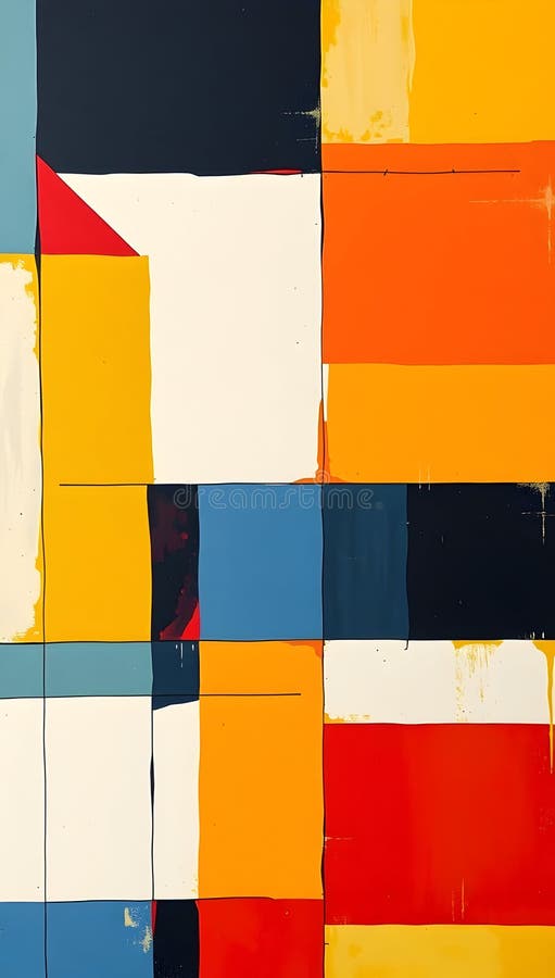 Bold Geometric Shapes with Vivid Colors Create Dynamic Harmony. Stock ...
