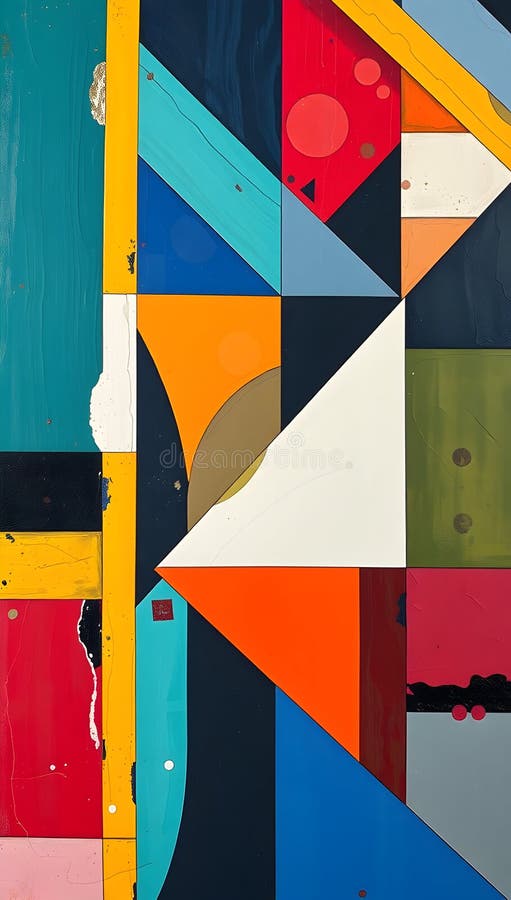 Bold Geometric Shapes with Vivid Colors Create Dynamic Harmony. Stock ...