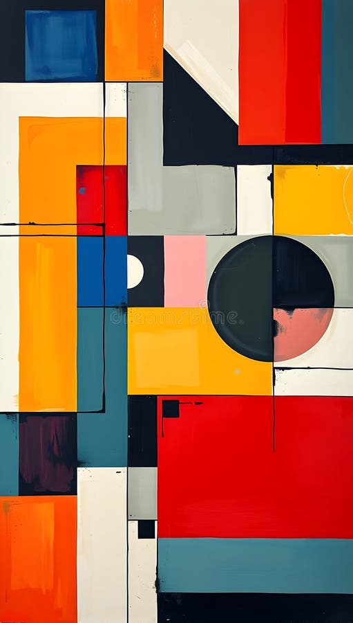 Bold Geometric Shapes with Vivid Colors Create Dynamic Harmony. Stock ...