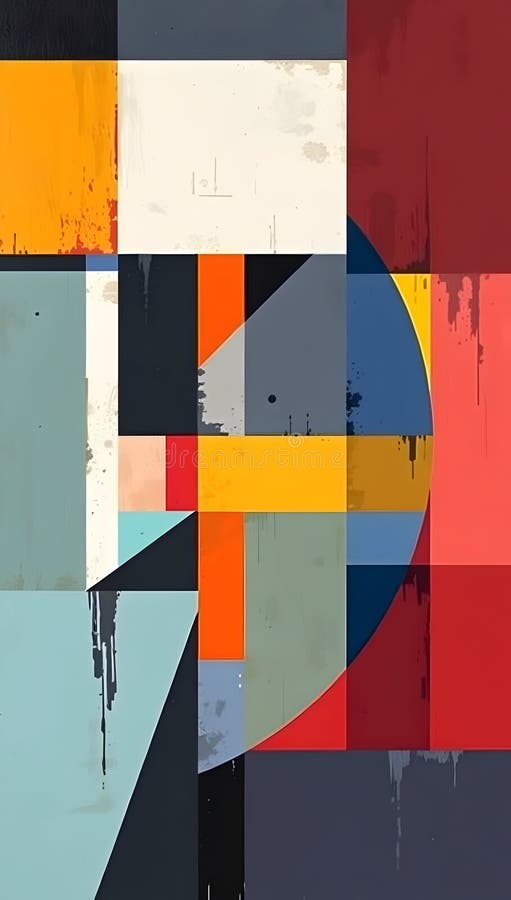 Bold Geometric Shapes with Vivid Colors Create Dynamic Harmony. Stock ...