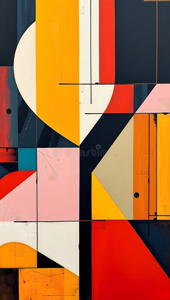 Bold Geometric Shapes with Vivid Colors Create Dynamic Harmony. Stock Illustration ...